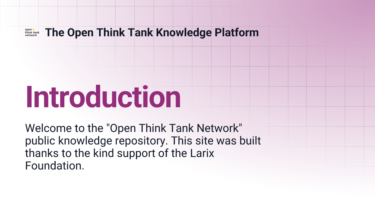 Introduction | The Open Think Tank Knowledge Platform